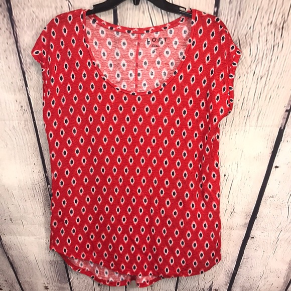 LOFT | Tops | Loft Womens Red Top Sz Small | Poshmark